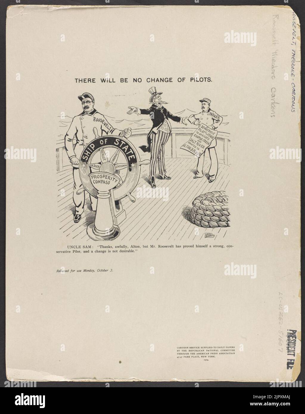 There will be no change of pilots Uncle Sam- ''Thanks, awfully, Alton ...