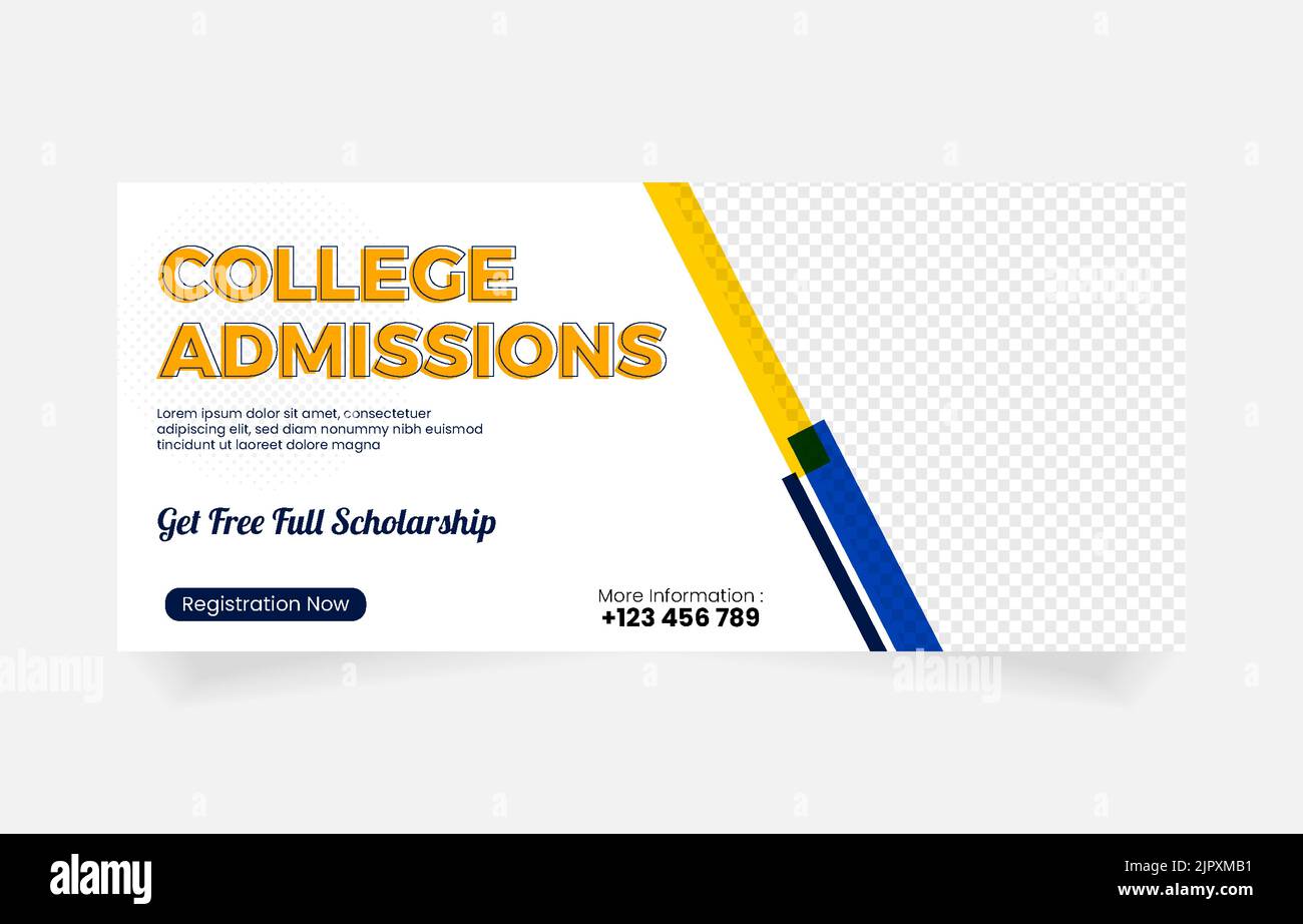 college admission banner template vector design Stock Vector Image ...