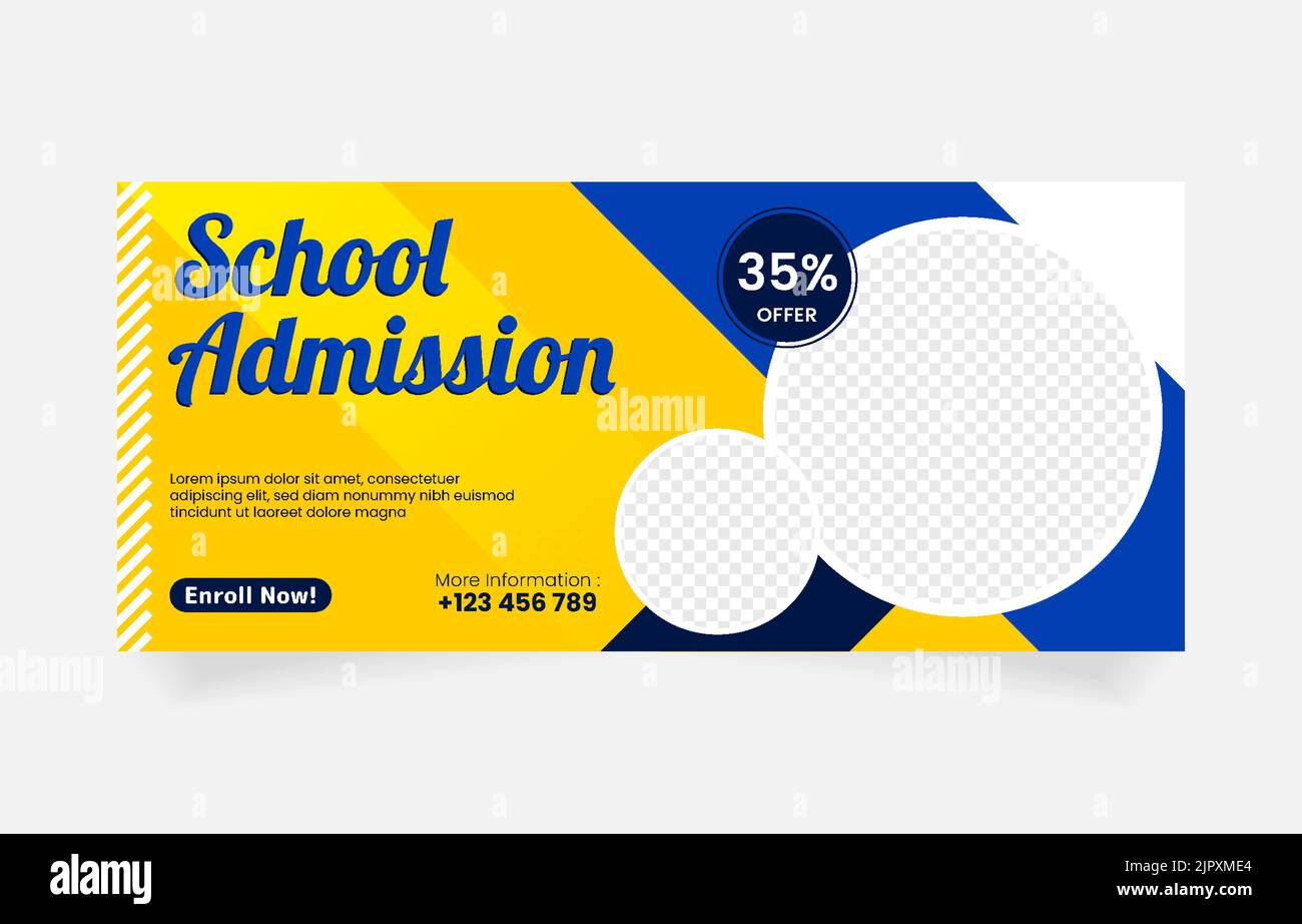 school admission banner advertising template design Stock Vector Image ...