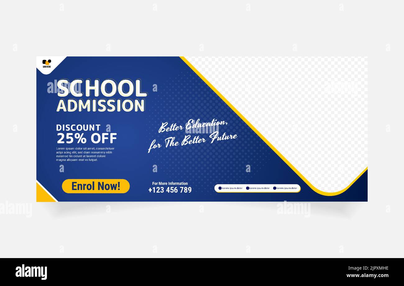 school admission enroll now template banner design Stock Vector Image ...