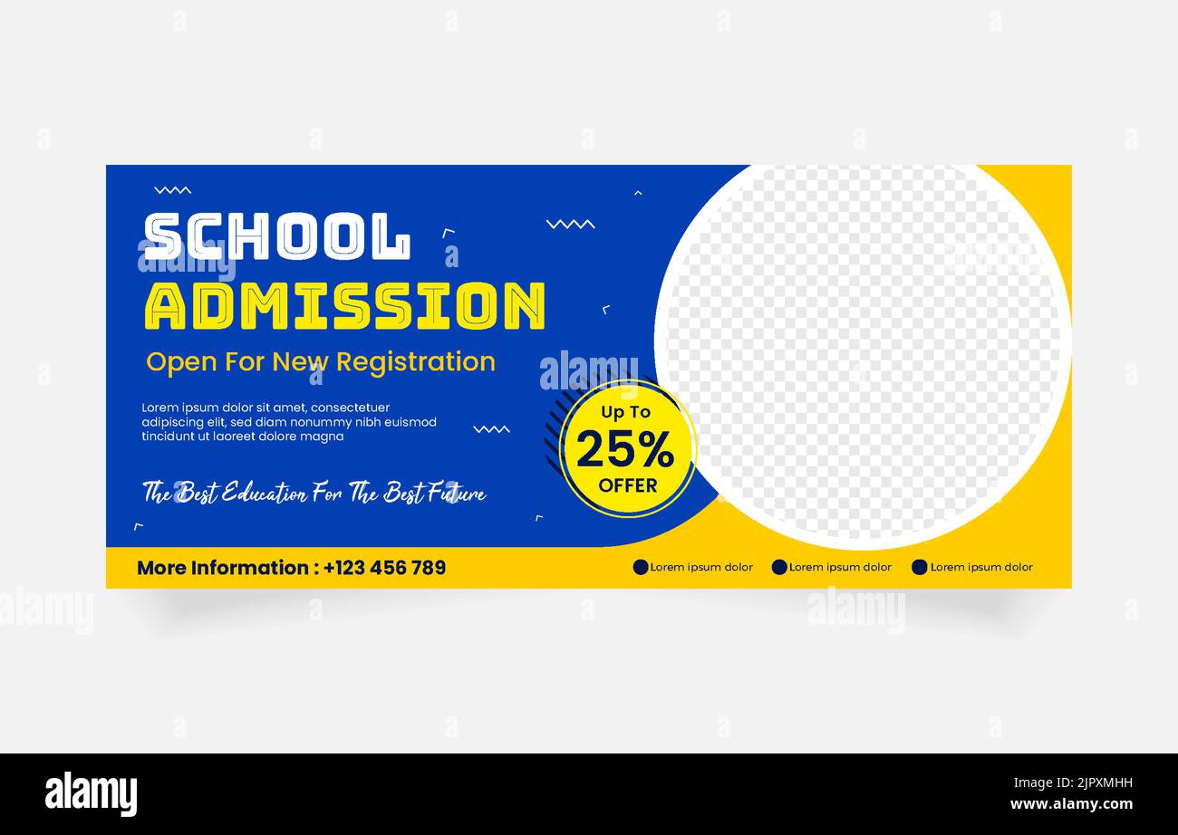 school admission banner template design promotion Stock Vector Image ...