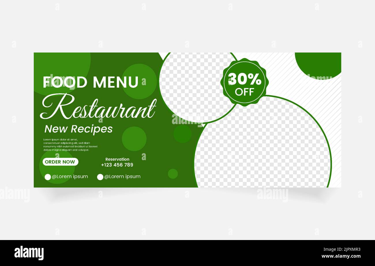 food menu template design banner restaurant and cafe Stock Vector Image ...