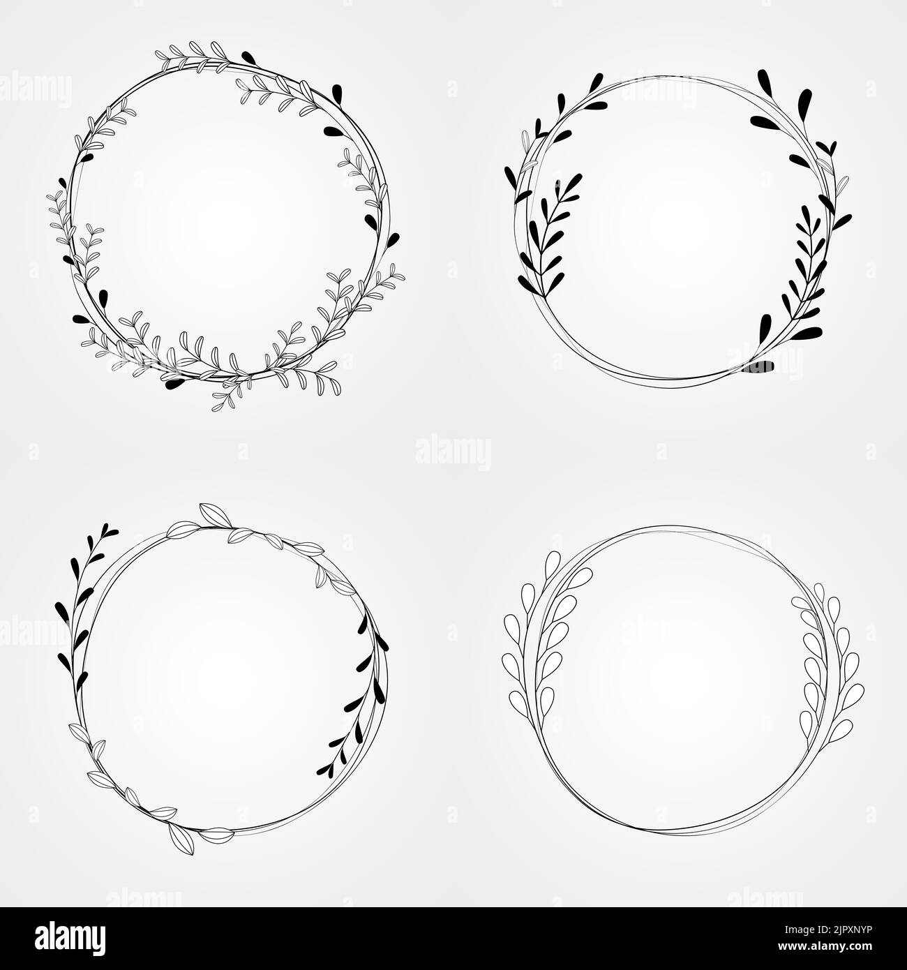 vector botanical frame wreath set design Stock Vector Image & Art - Alamy