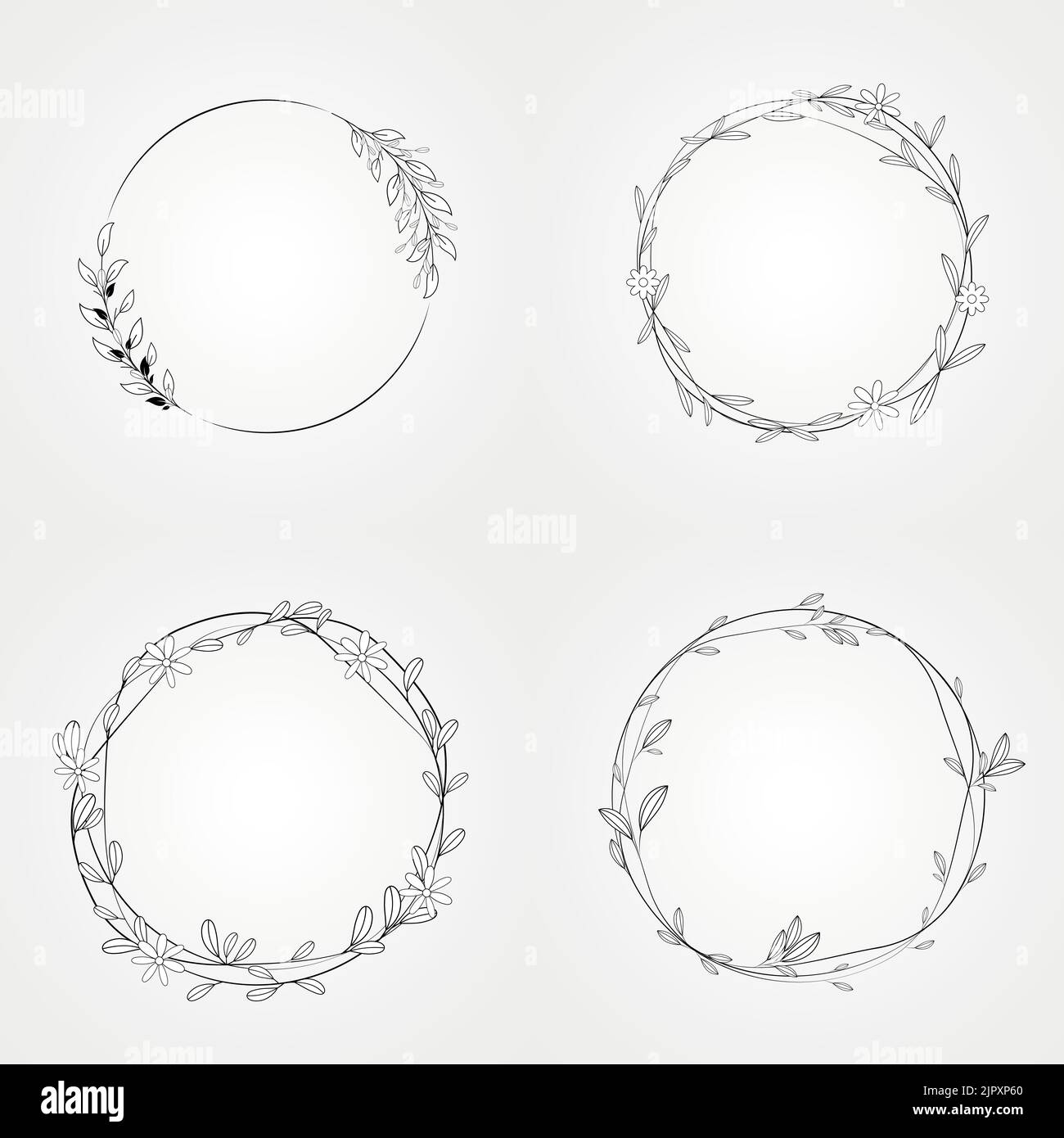 Floral circle frame hi-res stock photography and images - Alamy