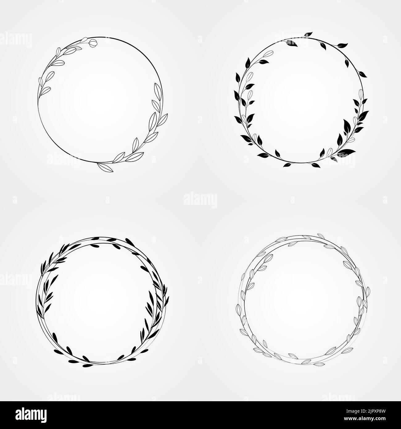 floral frame vector botanical circle design Stock Vector Image & Art ...