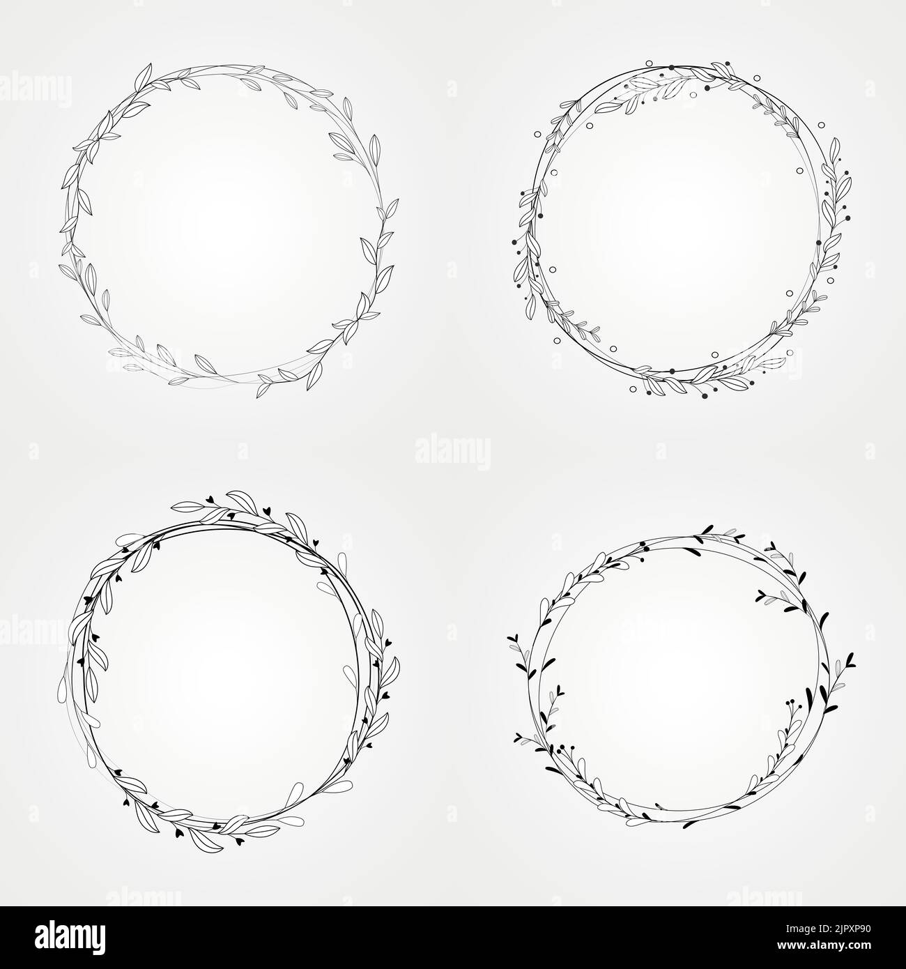 Circle wreath Black and White Stock Photos & Images - Alamy