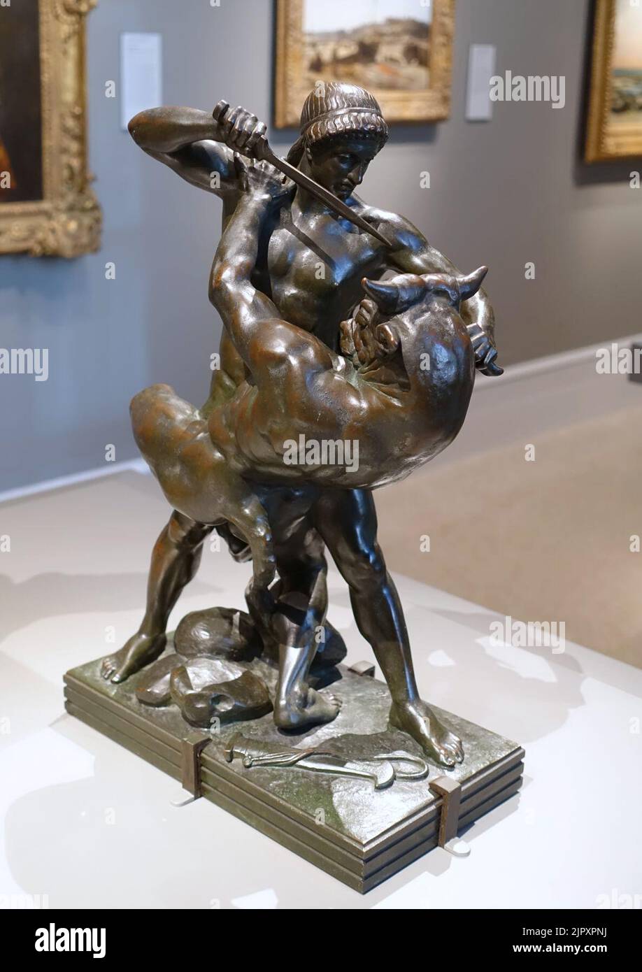 Theseus Slaying the Minotaur, by Antoine-Louis Barye, c. 1840, bronze ...