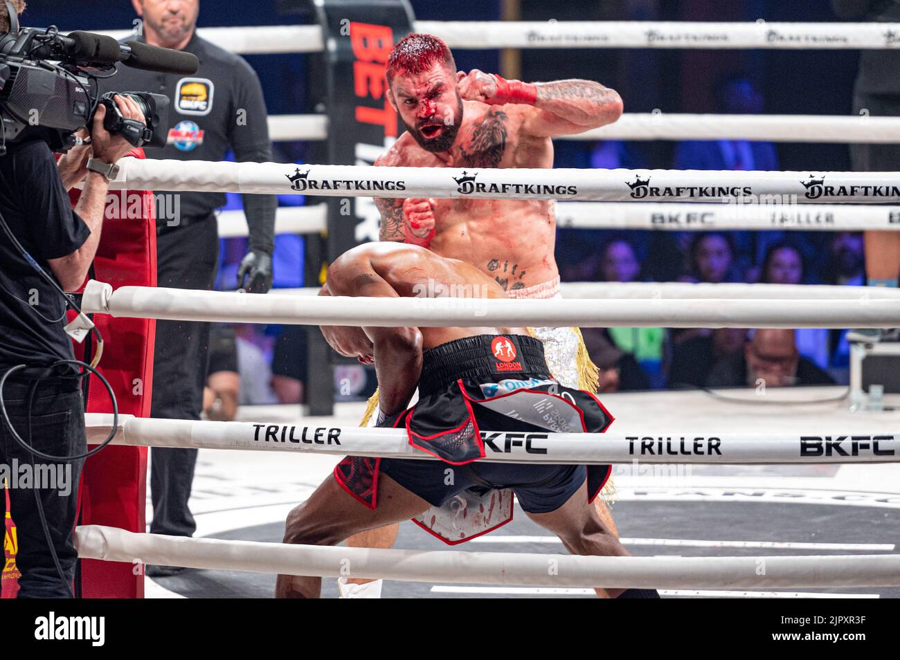 Michael Page of England and Mike Perry of USA during their middleweight ...