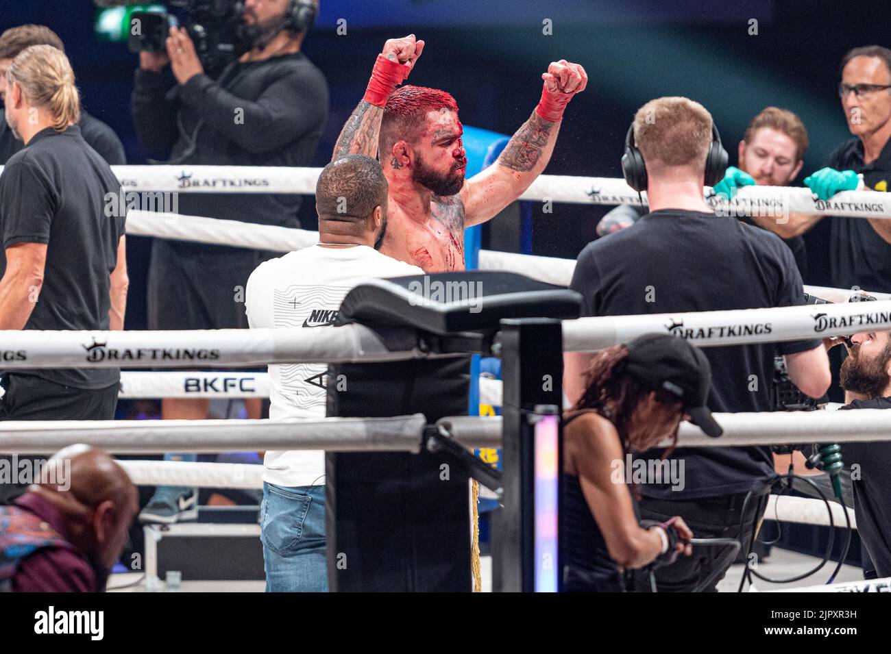 Michael Page of England and Mike Perry of USA during their middleweight ...