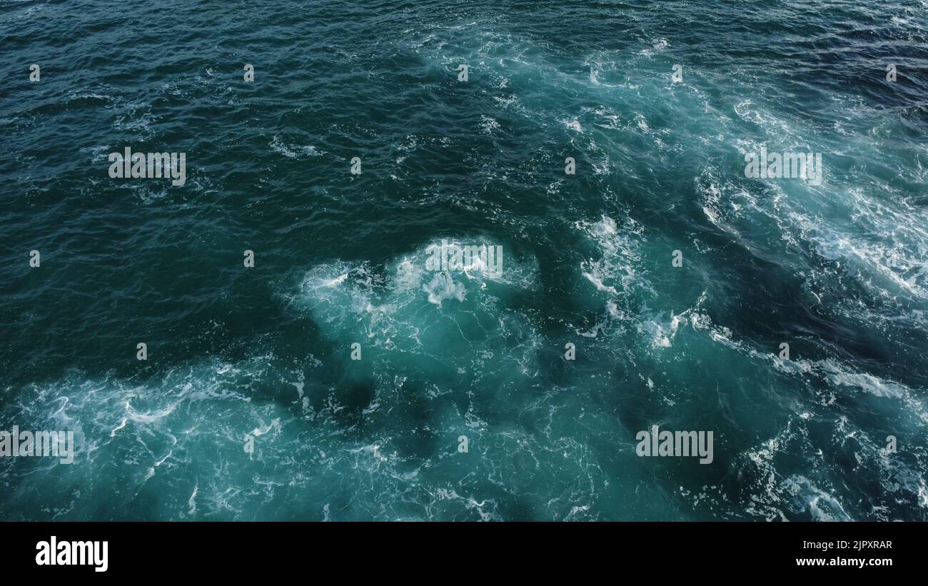An aerial view of the blue wavy sea Stock Photo - Alamy