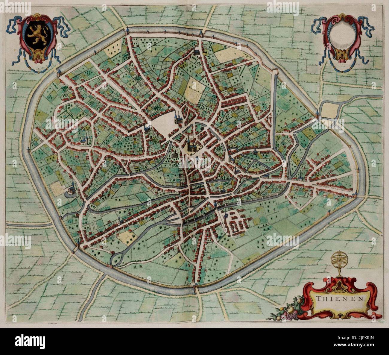 Thienen - Map of Tienen (Atlas van Loon Stock Photo - Alamy