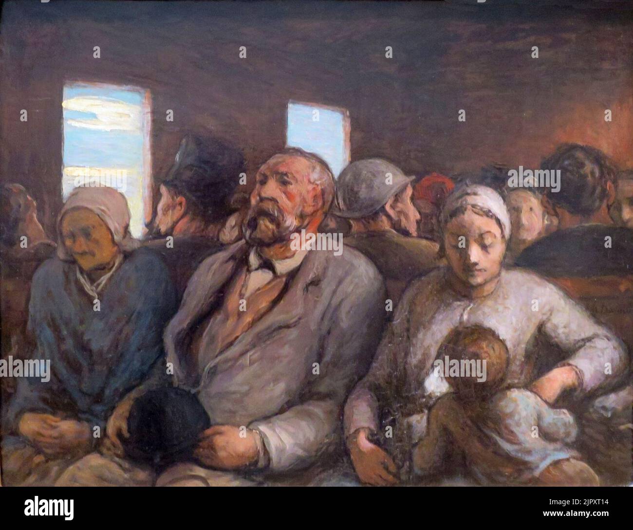 Third Class Carriage (1856-1858) by Honore Daumier.adjusted levels ...