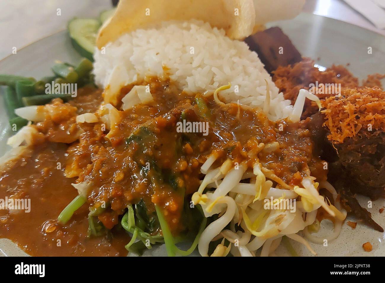 Nasi Pecel, Traditional Food of Indonesia, Jakarta, Indonesia Stock ...
