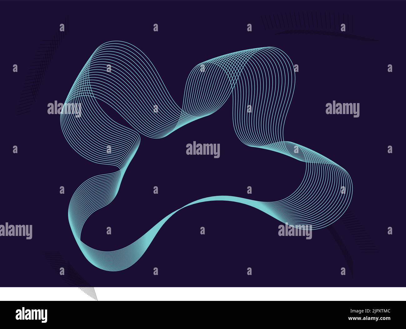 An abstract dynamic wave on a dark blue background Stock Vector Image ...