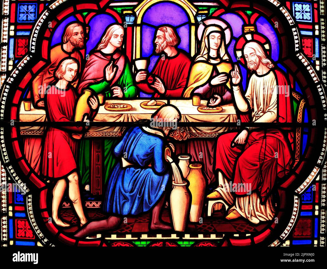 Ely Cathedral, 19th century stained glass window, by Wiliam Wailes ...