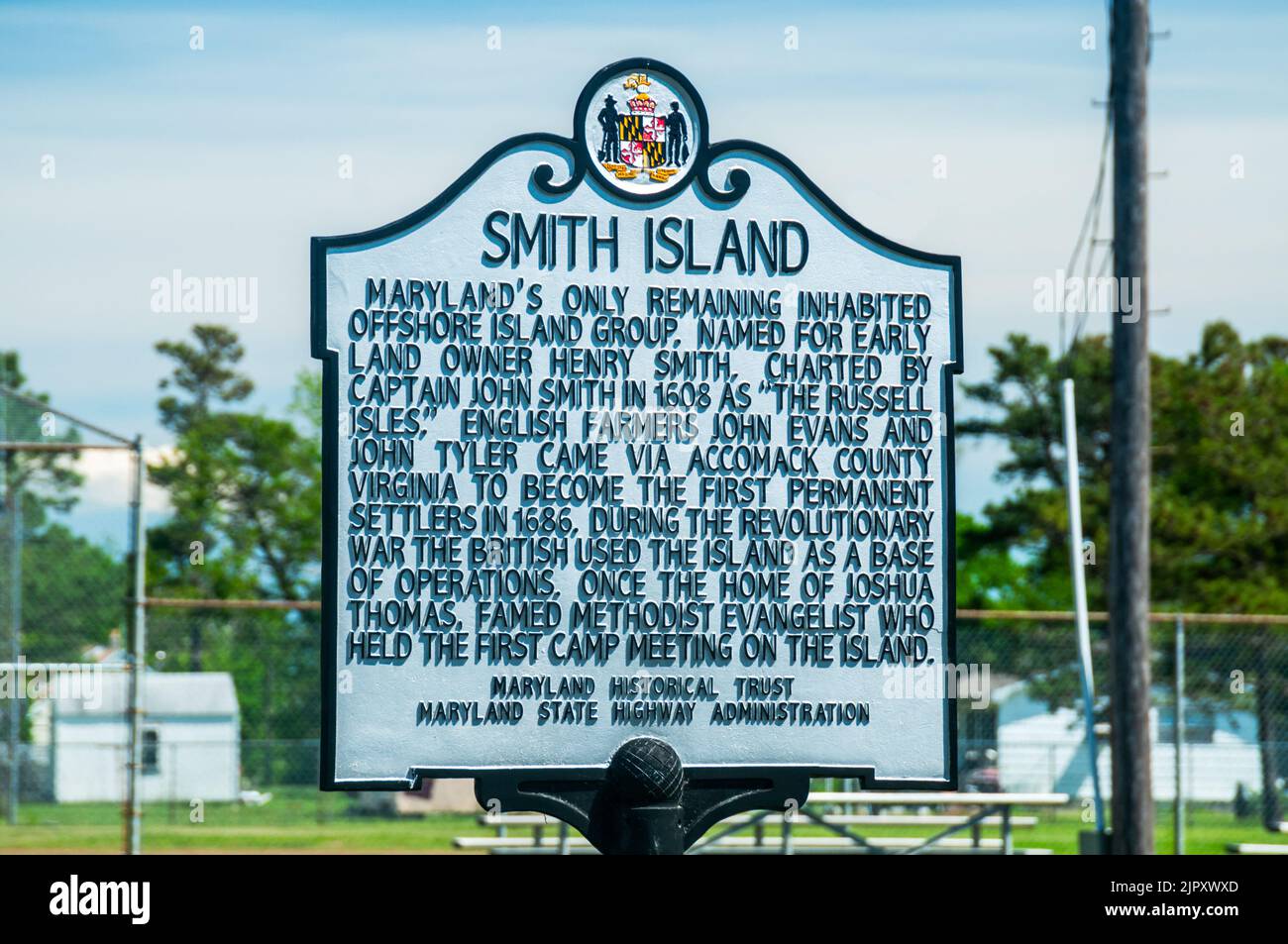 Smith Island Ferry Trip - Smith Island Historical Sign Stock Photo - Alamy