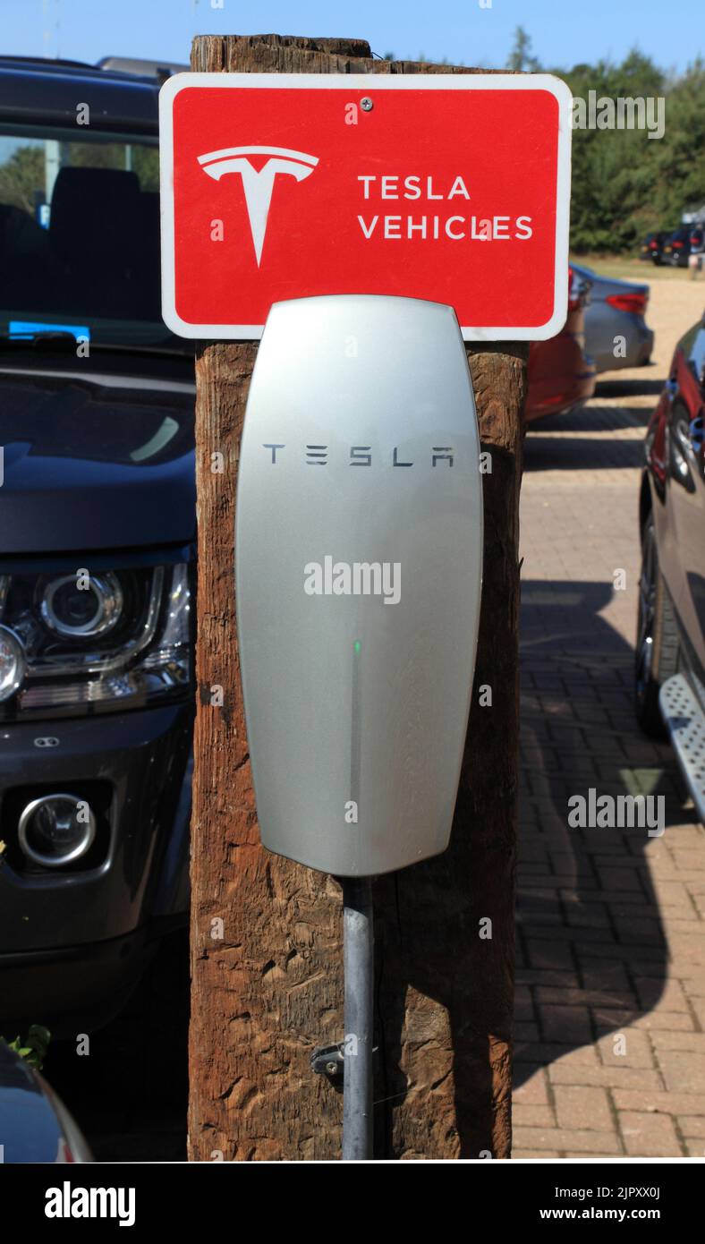 Tesla Vehicles, charging point, for electric cars, vehicles, Norfolk ...