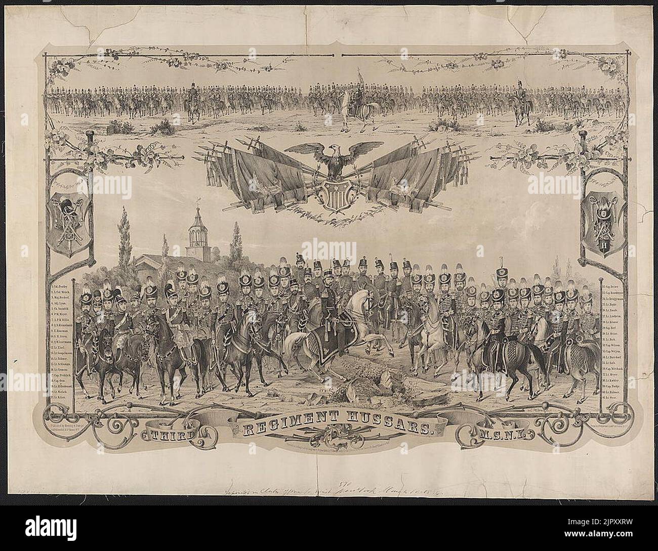 Third Regiment Hussars M.S.N.Y. - W. Staengel ; print of A. Weingärtner ...