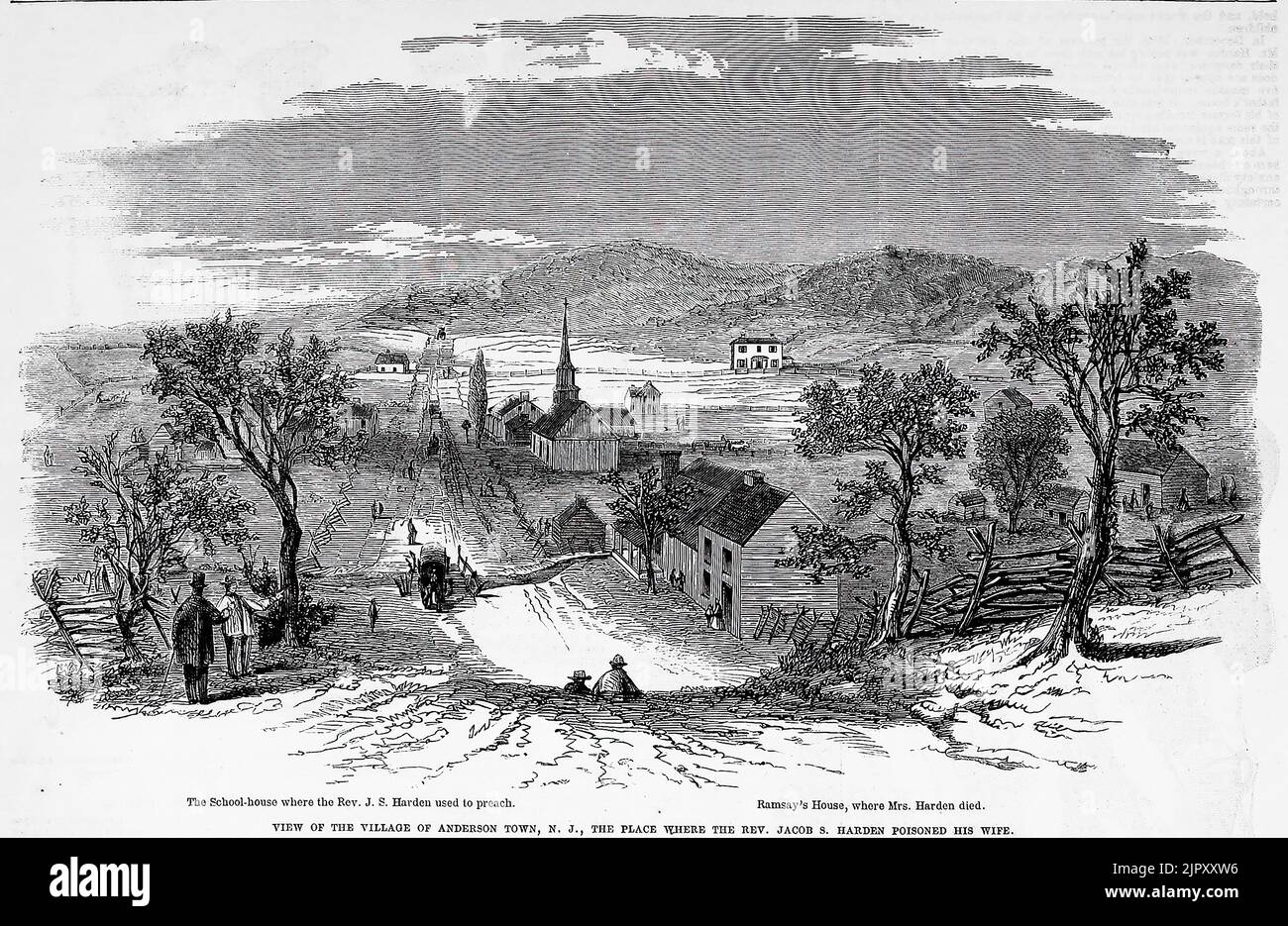 View of the village of Anderson town, New Jersey, the place where the ...