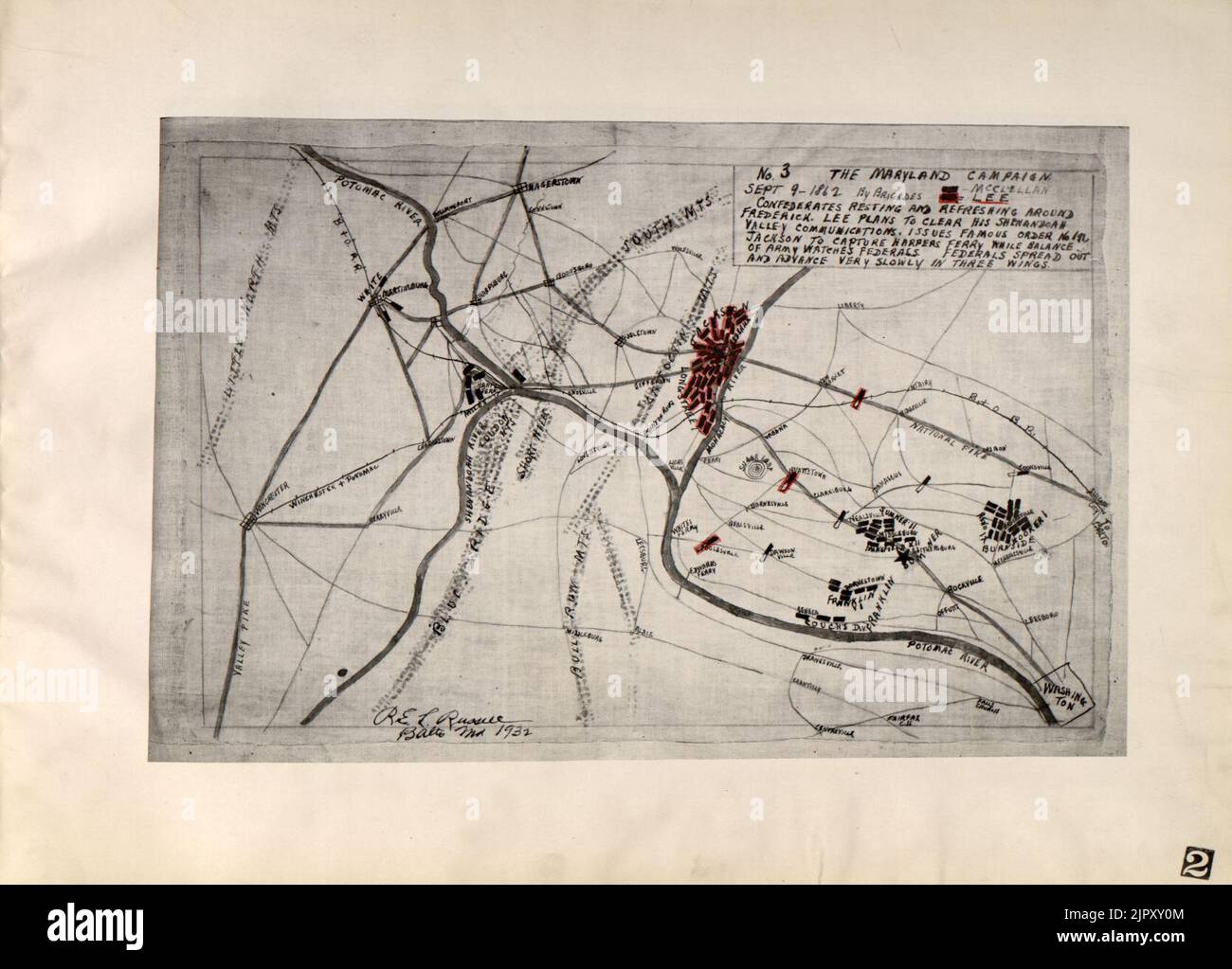 Thirty pen and ink maps of the Maryland Campaign, 1862 - drawn from ...