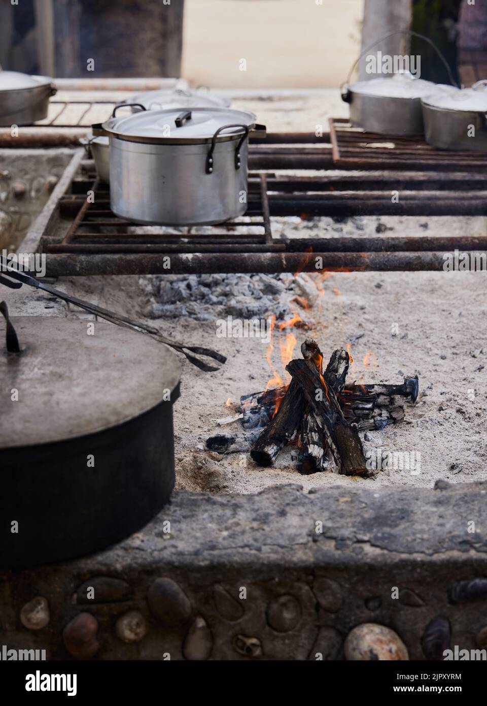 An outdoor open-fire cooking in Northern Cape, South Africa Stock Photo ...