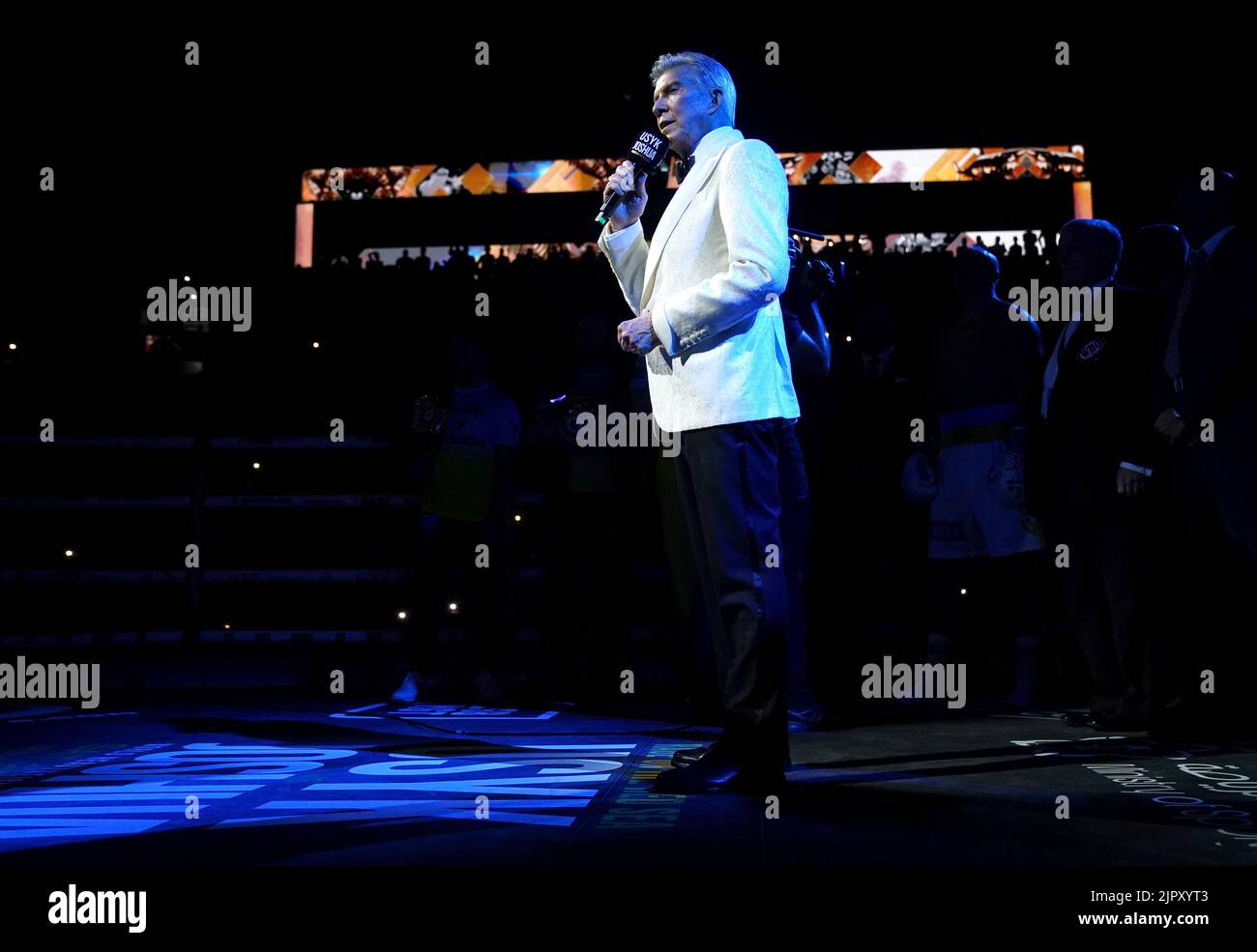 Ring announcer Michael Buffer prior to the World Heavyweight ...
