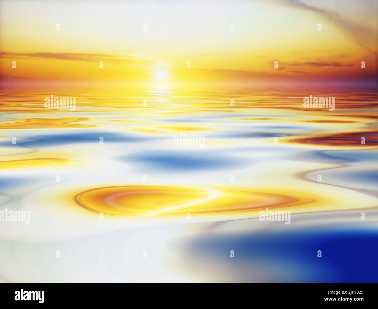 Colorful golden daylight over tranquil smooth water Stock Photo - Alamy