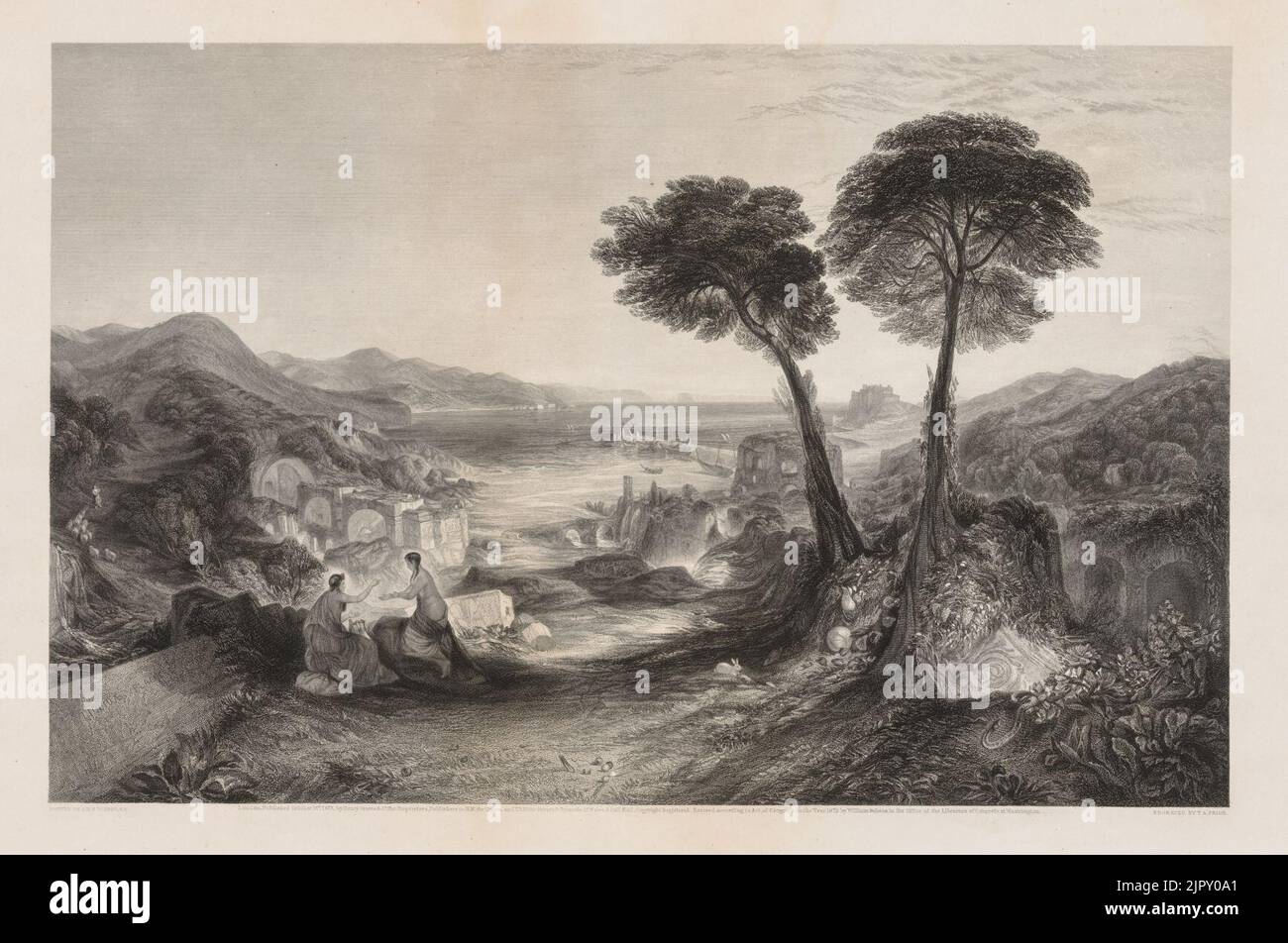 Thomas Abiel Prior (British, 1809-1886) - The Bay of Baiae, Apollo and ...