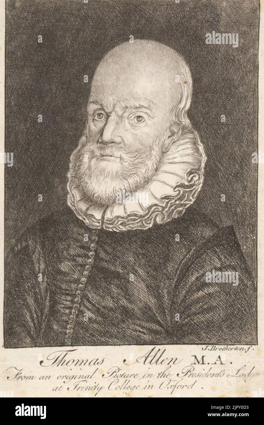 Thomas Allen (Mathematiker) (1542–1632 Stock Photo - Alamy