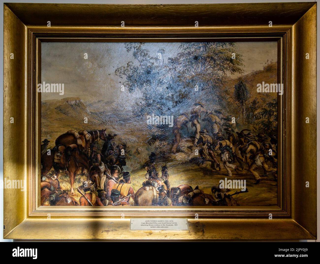 Thomas Baines-Cape Mounted Rifles and Graaf-Reinet Levies attacking ...