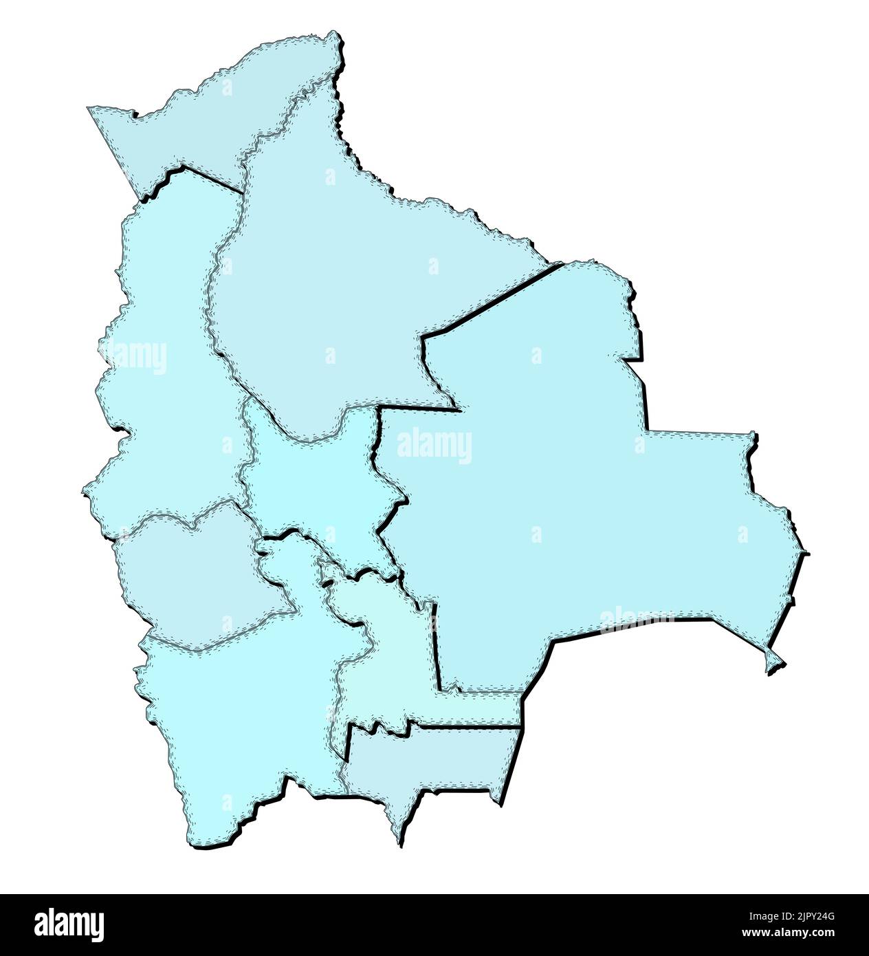 Map of Bolivia with states isolated Stock Vector Image & Art - Alamy