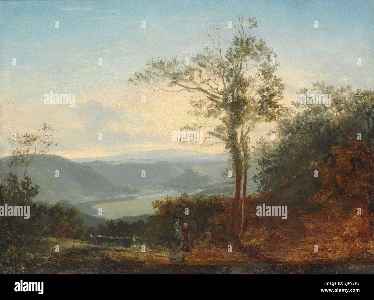 Thomas Fearnley - Bakket landskab med en flod, der snor sig gennem ...