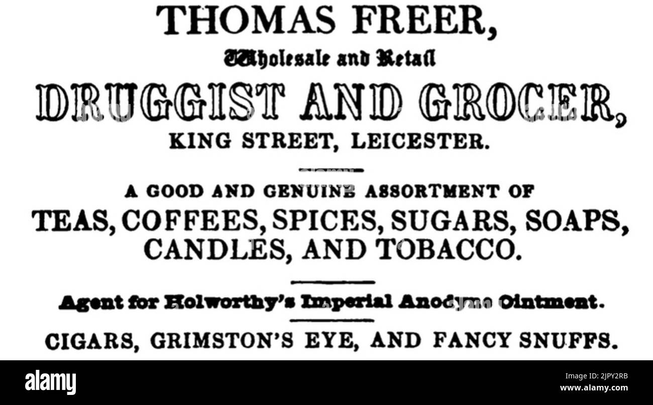 Thomas Freer, Leicester Stock Photo - Alamy