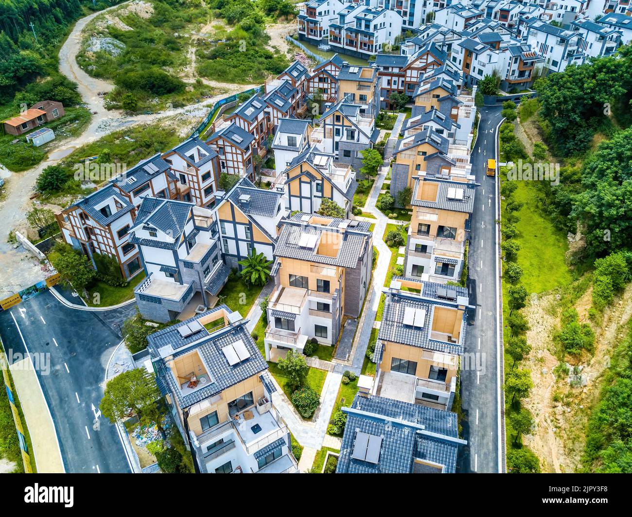 Luxury villa real estate project located in the outdoor mountains Stock ...