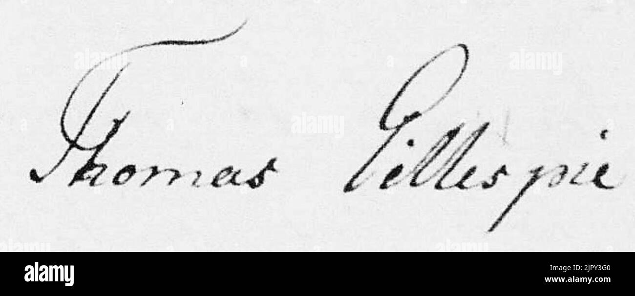 Thomas Gillespie Signature Stock Photo - Alamy