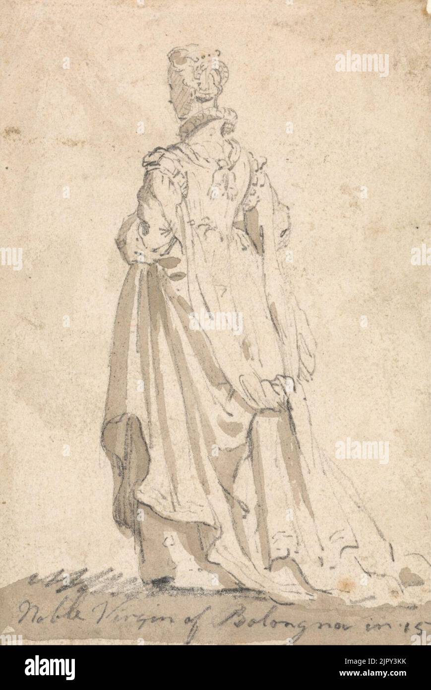 Thomas Girtin - Figure Costume Study- Noble Virgin of Bologna Stock ...