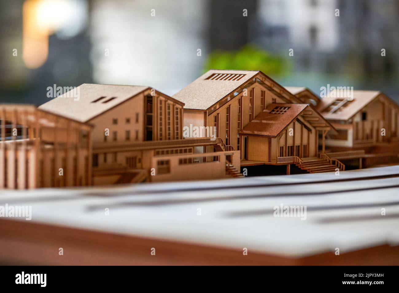Make beautiful wooden house models Stock Photo - Alamy