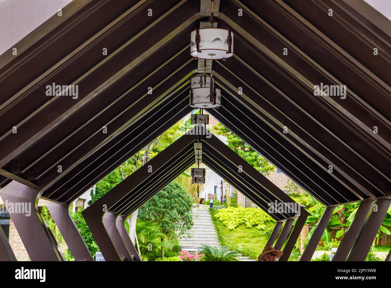 A steel dome promenade in the park Stock Photo - Alamy