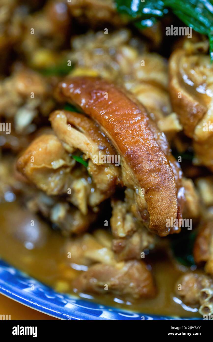 A delicious Chinese dish, braised rabbit meat Stock Photo - Alamy