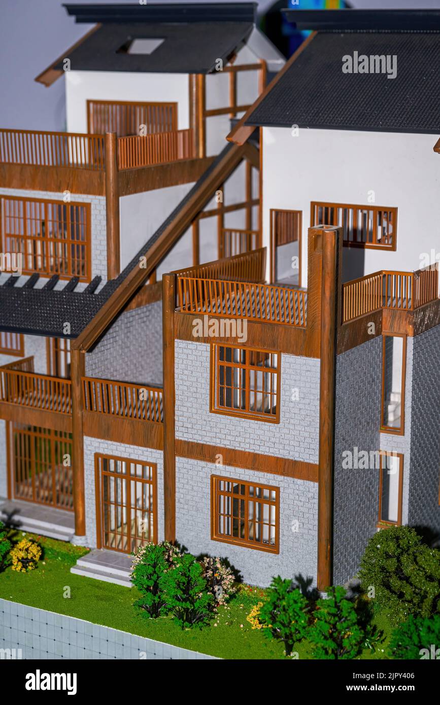 Make beautiful wooden house models Stock Photo - Alamy