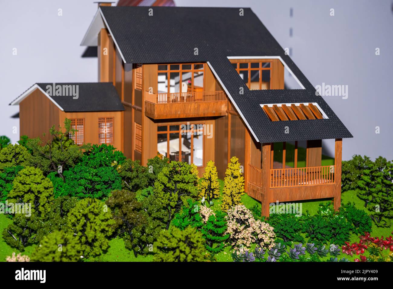 Make beautiful wooden house models Stock Photo - Alamy