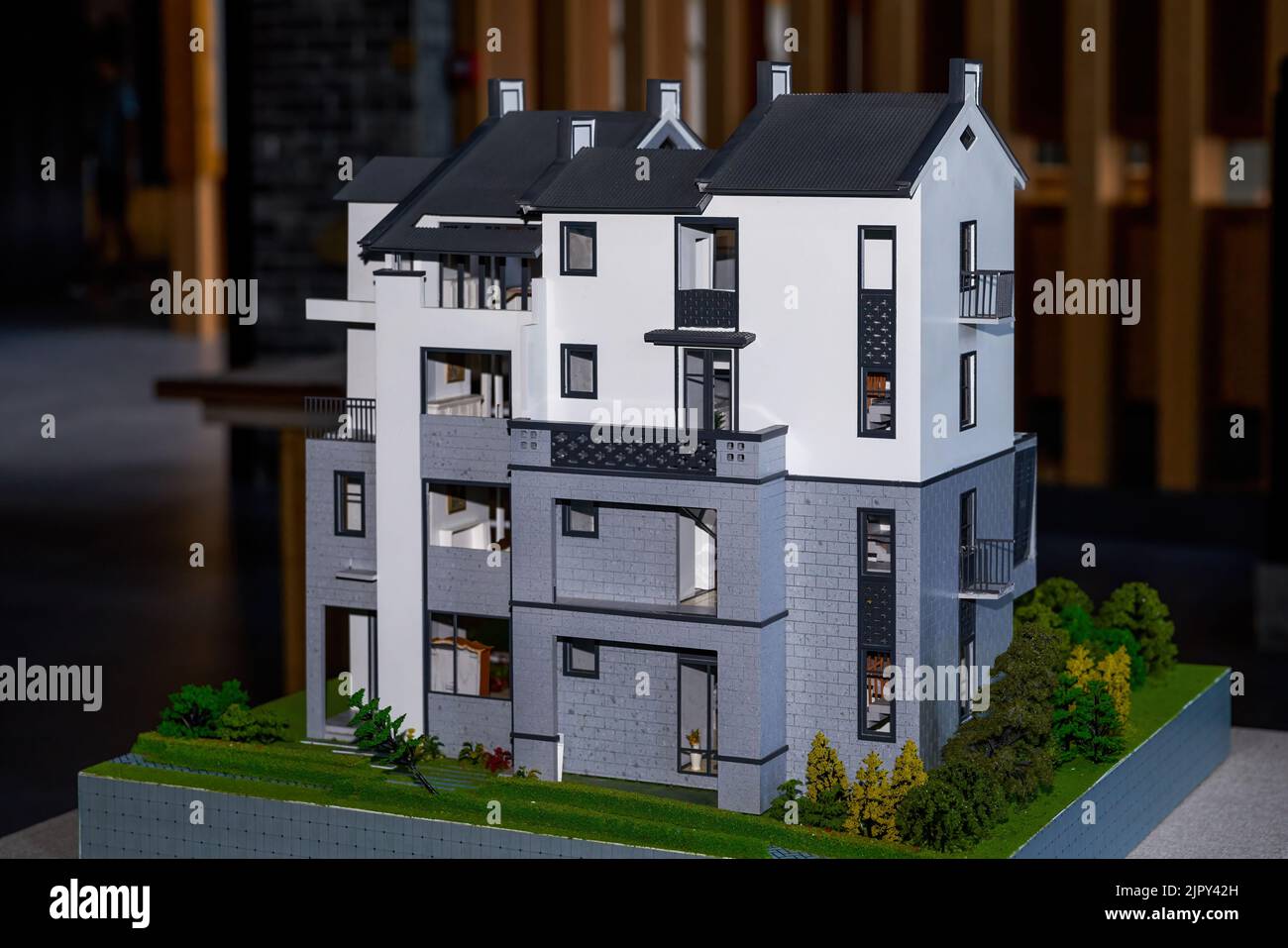 Make beautiful wooden house models Stock Photo - Alamy