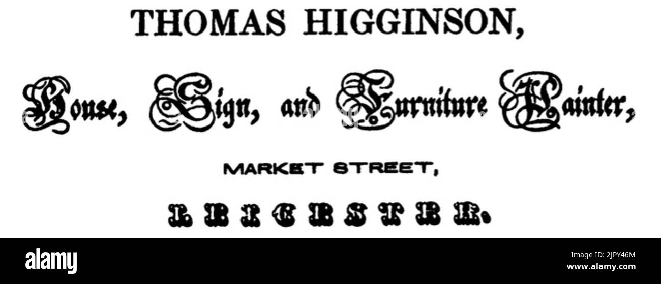 Thomas Higginson, Leicester Stock Photo - Alamy