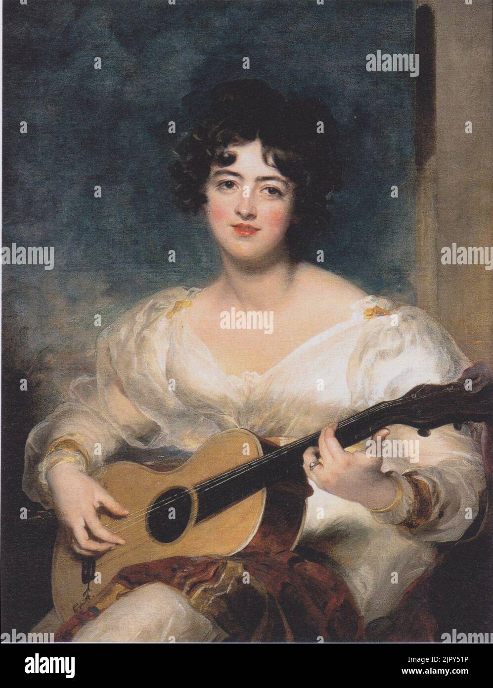 Thomas Lawrence - Bildnis der Lady Wallscourt beim Musizieren - 1825 ...