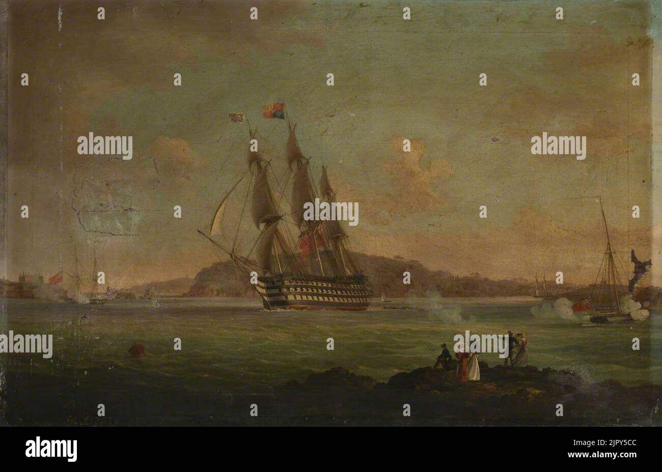 Thomas Lyde Hornbrook (1780-1850) - HMS 'Britannia' Sailing from the ...