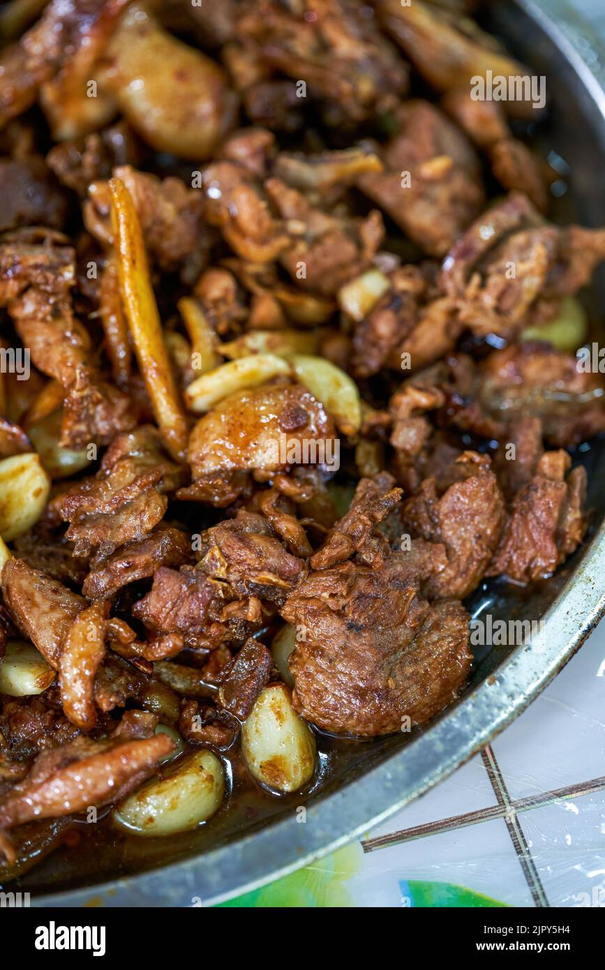 Delicious special dish of Nanning, Guangxi, China, fried lemon duck ...