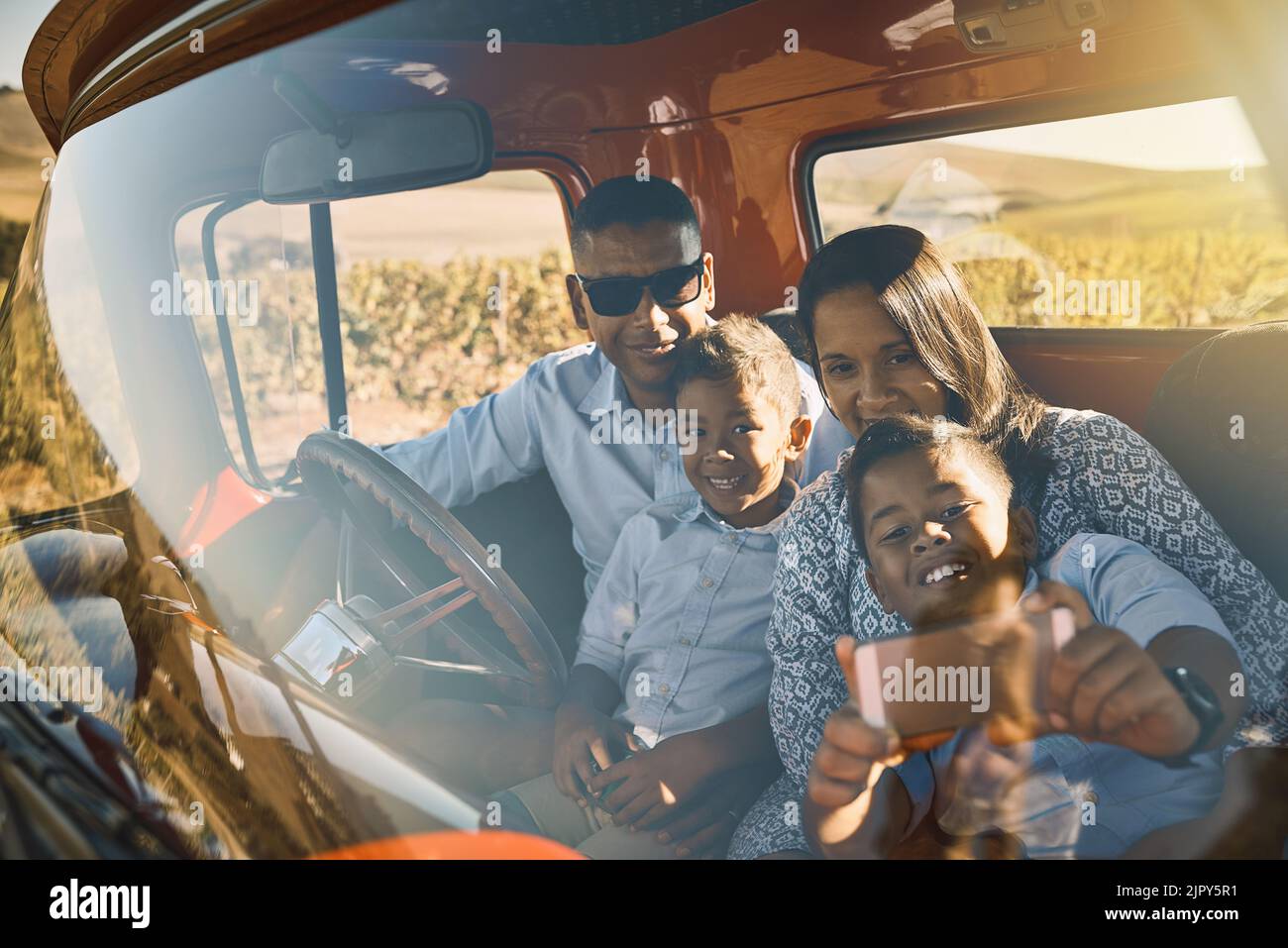 Our family are stuck together like glue. a cheerful young family ...