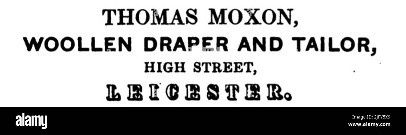 Thomas Moxon, Leicester Stock Photo - Alamy