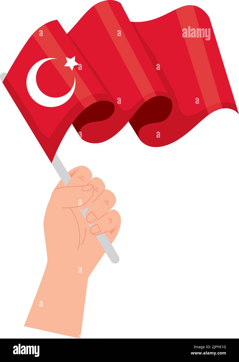 hand waving turkey flag Stock Vector Image & Art - Alamy