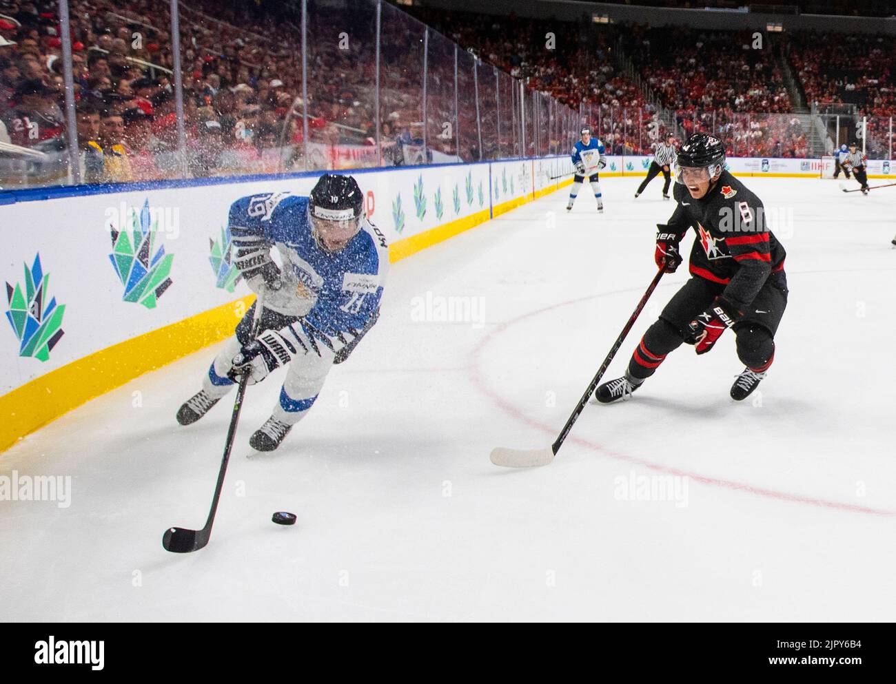 August 20, 2022, EDMONTON, AB, CANADA: Canada's Ronan Seeley (8) chases ...